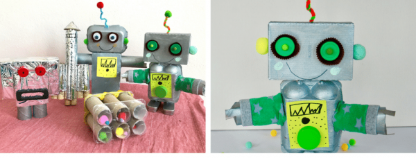 Roboter basteln: Robo „Fridolin“ mit Geheimfach – Heimatdinge