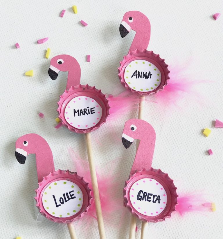 Coole Party Deko selber machen: Flamingo Party-Picker