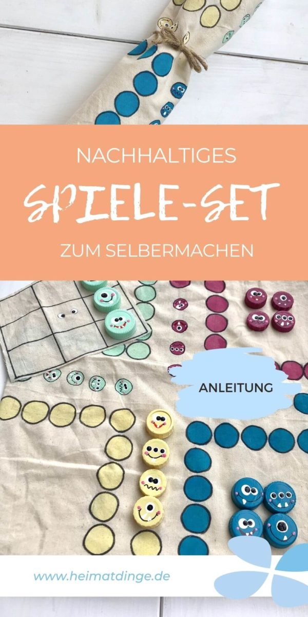 Spiele selber basteln: 3-in-1 Kinderspiele Set aus Baumwolltasche – Heimatdinge