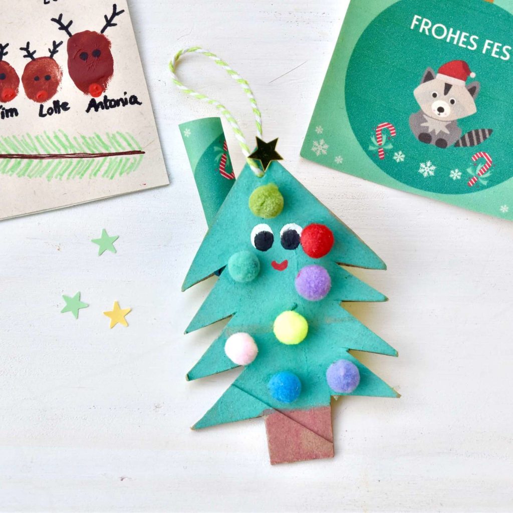 Weihnachtskarten mit Kindern selber basteln - kostenlose Vorlage ...