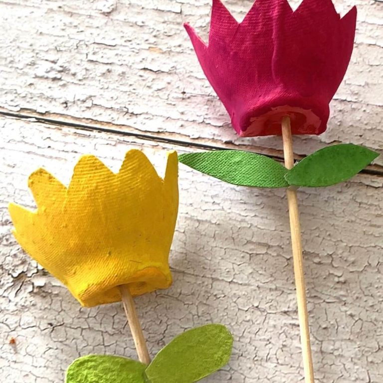 Blumen aus Eierkarton basteln - Anleitung – Heimatdinge